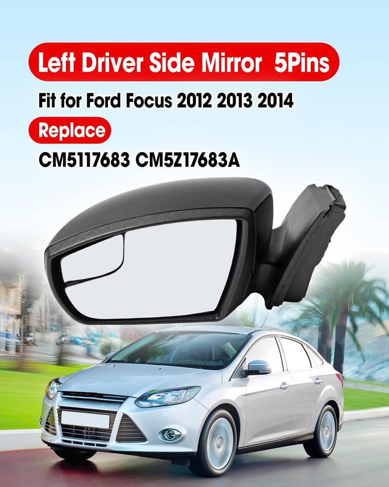 Left Driver Side Mirror Fit for Ford Focus 2012 2013 2014 Replace ...