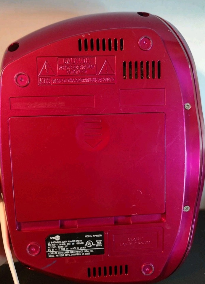 NextPlay Glitz Glitter Cd Boombox Np400gb White Power Cord No Antenna ...