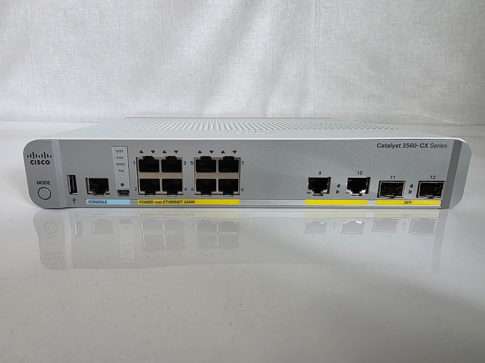 Cisco WS-C3560CX-8PC-S Switch 8 Port Gigabit PoE 2 RJ45 1G 2 SFP 1G | eBay