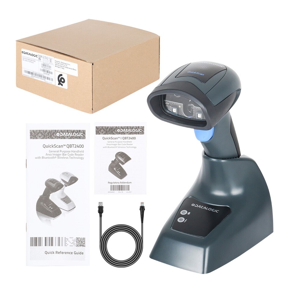 Datalogic QBT2430-BK-BTK1 QuickScan 2D Bluetooth Barcode Scanner USB ...