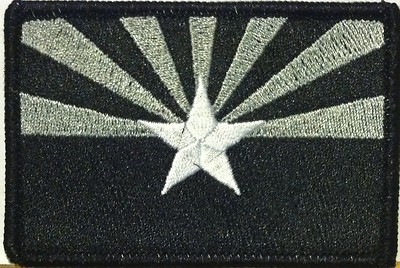 ARIZONA STATE Flag Tactical Morale Patch W/ Hook Adhesive Black & Gray ...