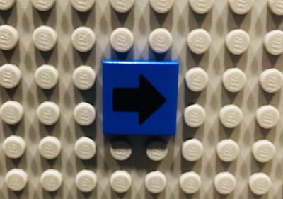 LEGO Blue 2x2 Tile with Solid Black Arrow | eBay