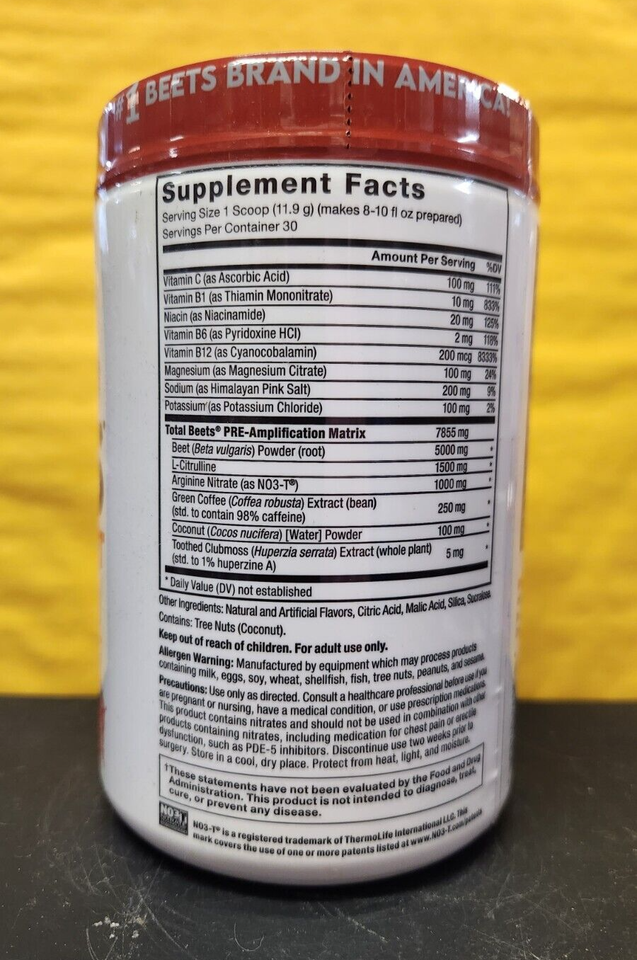 FORCE FACTOR Total Beets Pre-Workout Powder FRUIT PUNCH 12.6 oz EXP 06/ ...