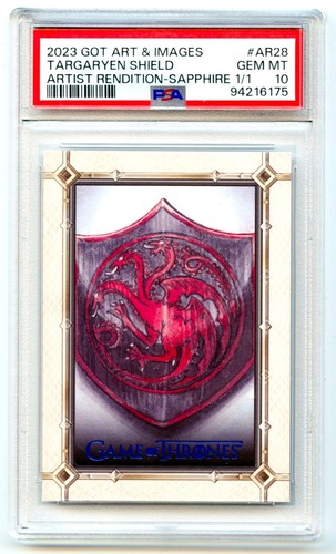 TARGARYEN SHIELD 2023 GAME OF THRONES ARTIST RENDITION BLUE SP 1/1 PSA ...