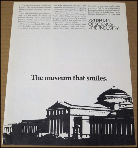1980 Chicago Museum of Science and Industry Print Ad Advertisement VTG ...