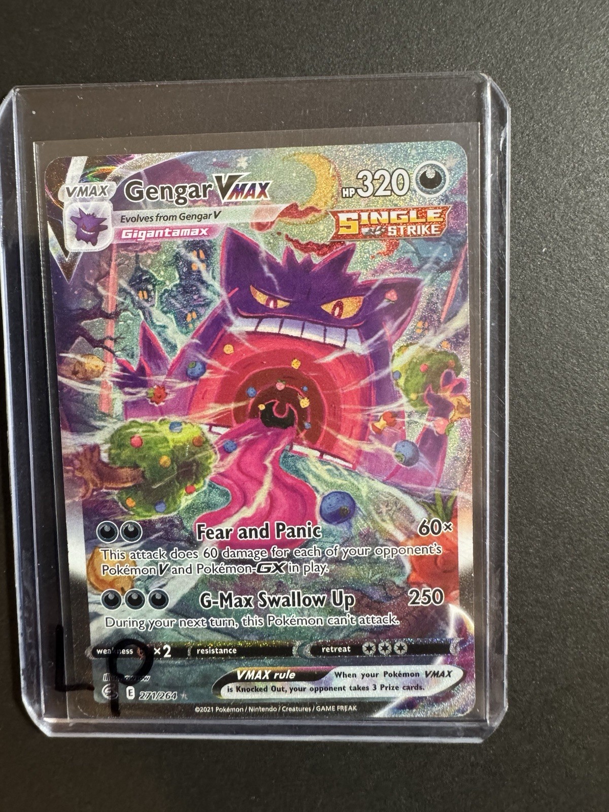 Gengar VMAX 2021 Sword & Shield: Fusion Strike #271/264 Holo (Alternate ...
