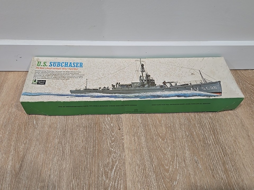 VINTAGE U.S SUBCHASER NAVY PATROL BOAT PLASTIC MODEL KIT P#C-582/200 ...