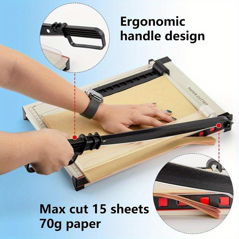 Paper Cutter Paper Trimmer with Guard,12" Cut Length Guillotine Paper ...