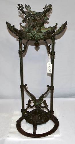 Antique ornate cast iron fish bowl stand - Very rare - Early 1900s | eBay