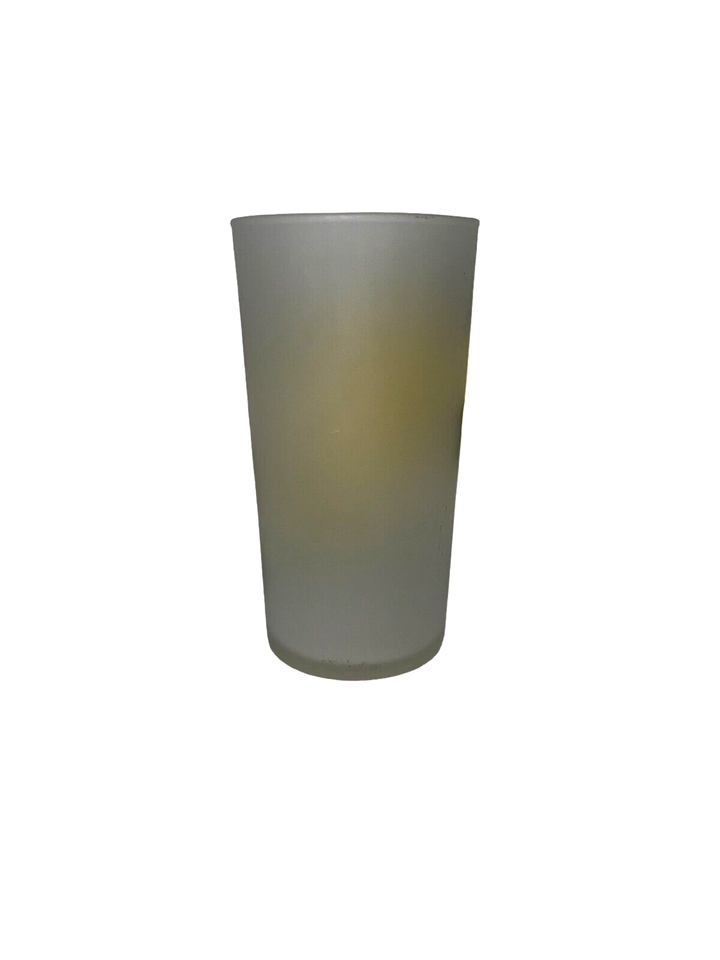 Vintage Frosted Drinking Glass Yellow and White Flowers | eBay