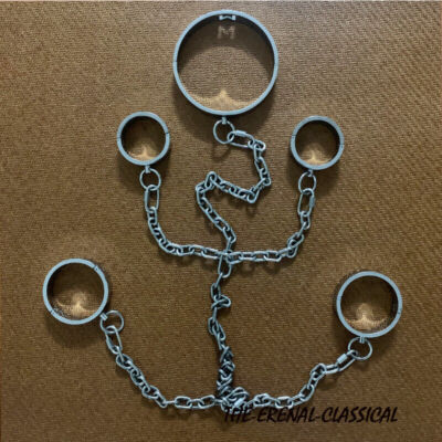 New Stainless Steel Restraints Metal Neck Collar Hand Ankle Cuffs Game ...