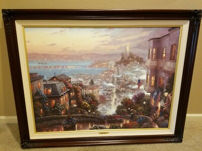 Thomas Kinkade San Francisco Lombard Street 30 x 40 A/N Canvas w ...