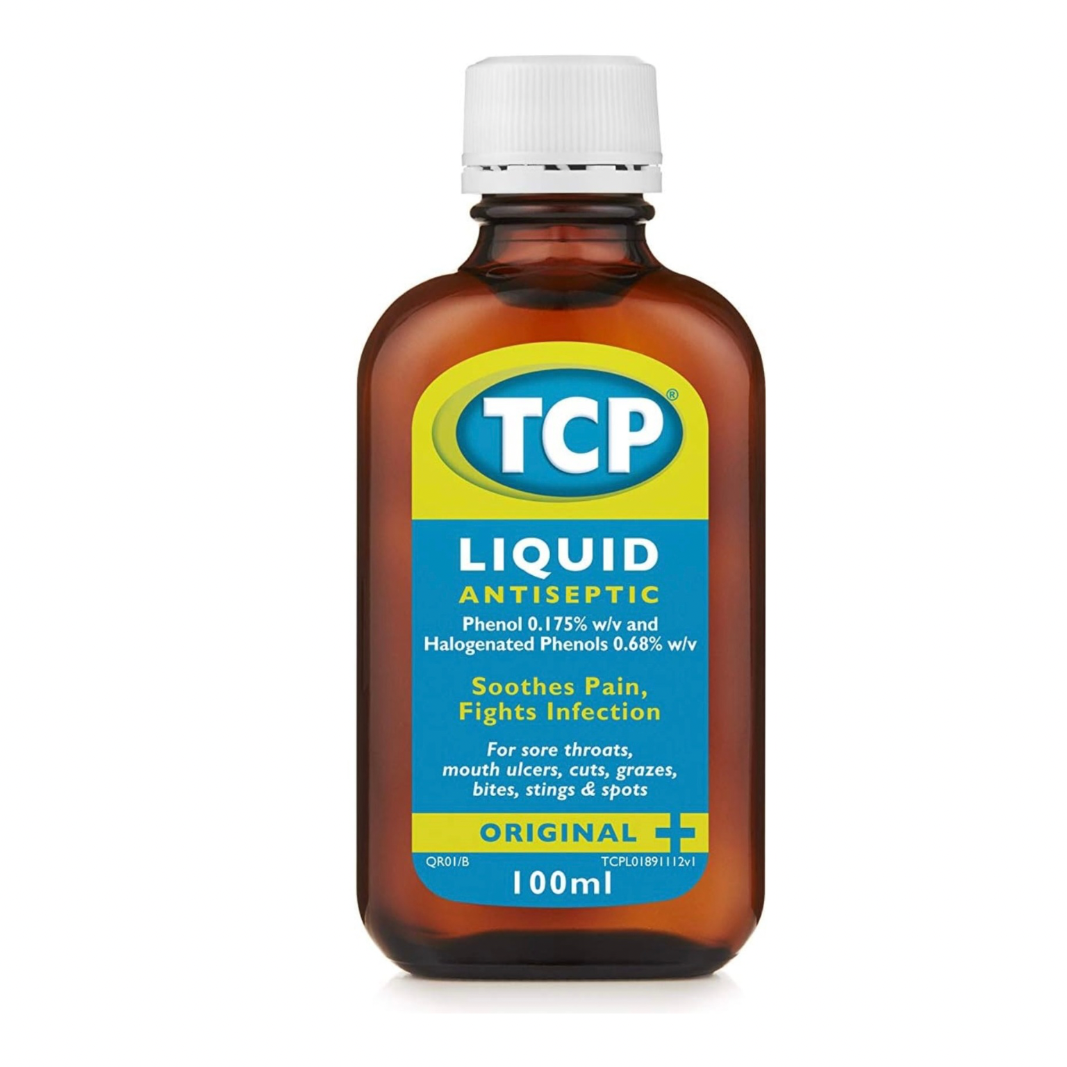 TCP Antiseptic Liquid Original 100ml First Aid, Sore Throat, Ulcers UK ...