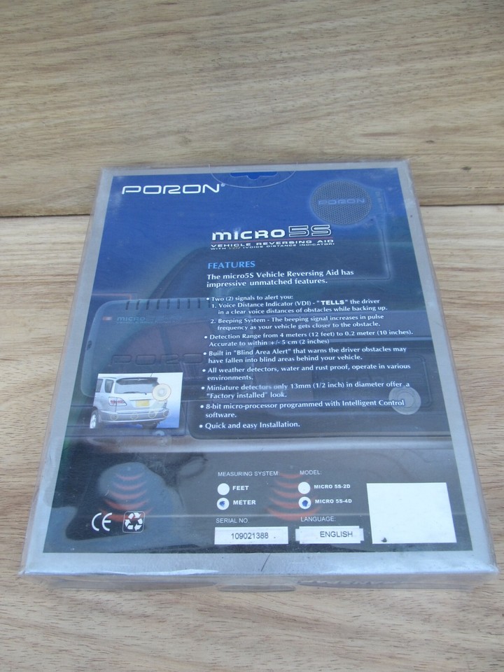 PORON Micro 5S 4D Reversing Aid with Voice Distance Indicator Parking ...