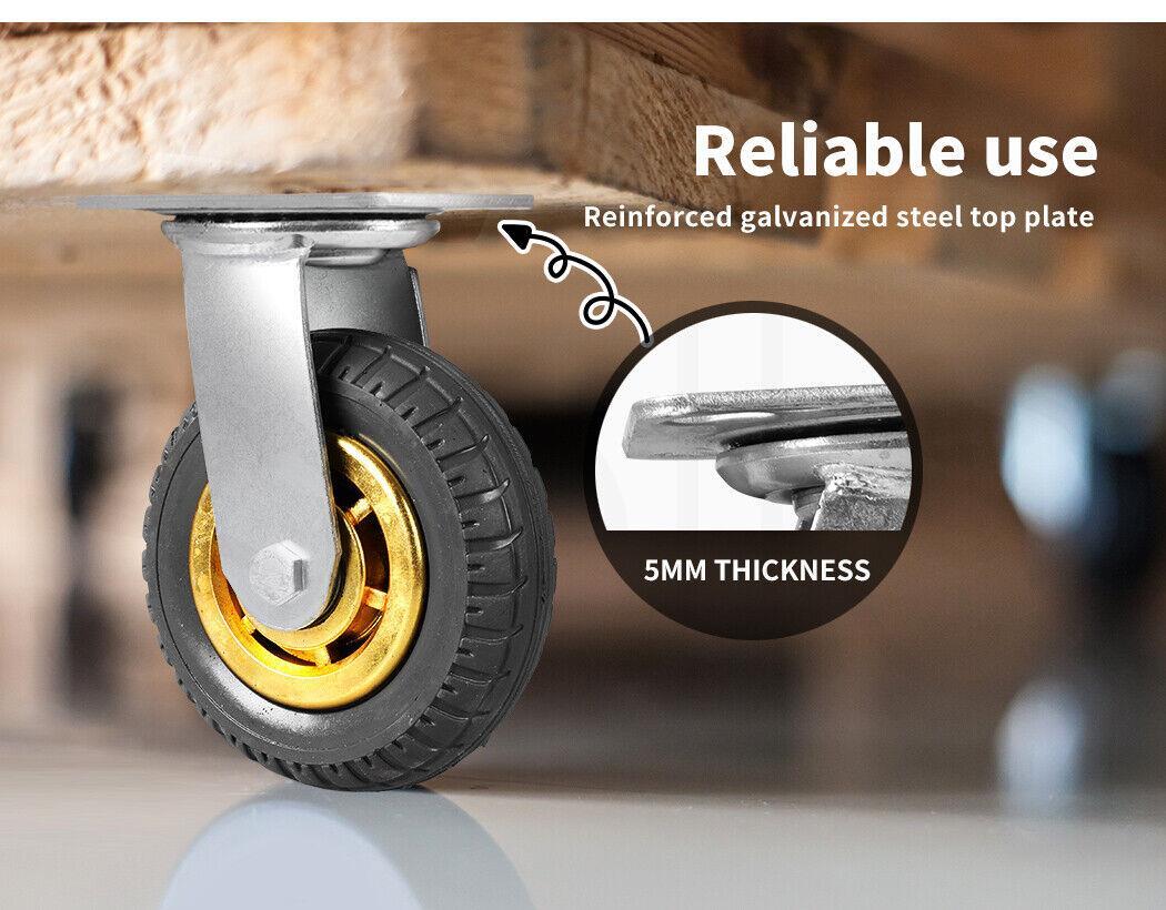 4 x Heavy Duty 6" Swivel Castor Wheels Trolley 150mm Furniture Casters ...