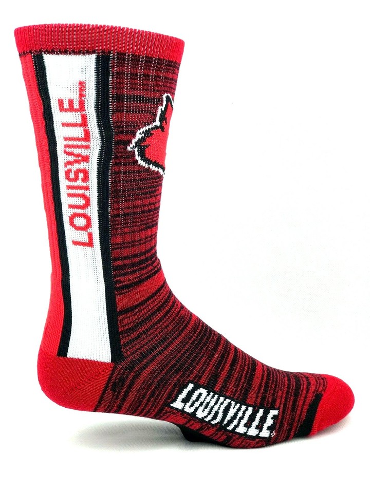 Louisville Cardinals Red & Black RMC Bar Stripe Vert Crew Socks | eBay