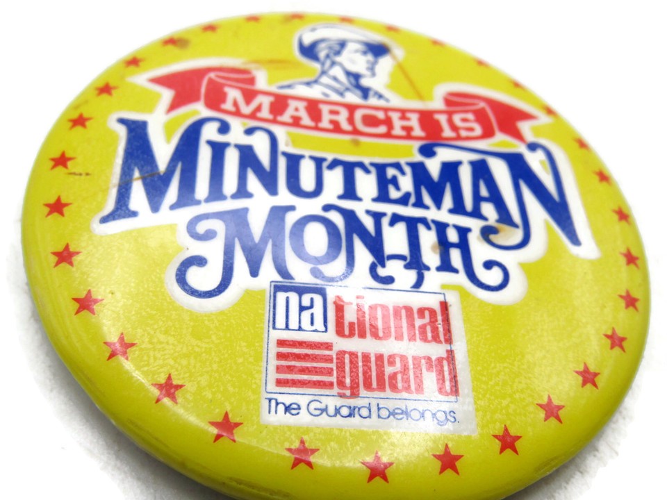National Guard Button March Is Minuteman Month | eBay UK