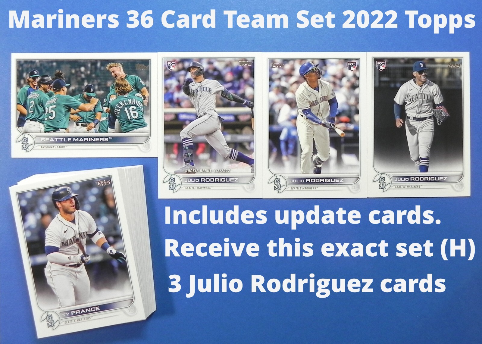 SEATTLE MARINERS 2022 Topps 36 Card Team Set Ser 1, 2 + Updates _ Exact ...
