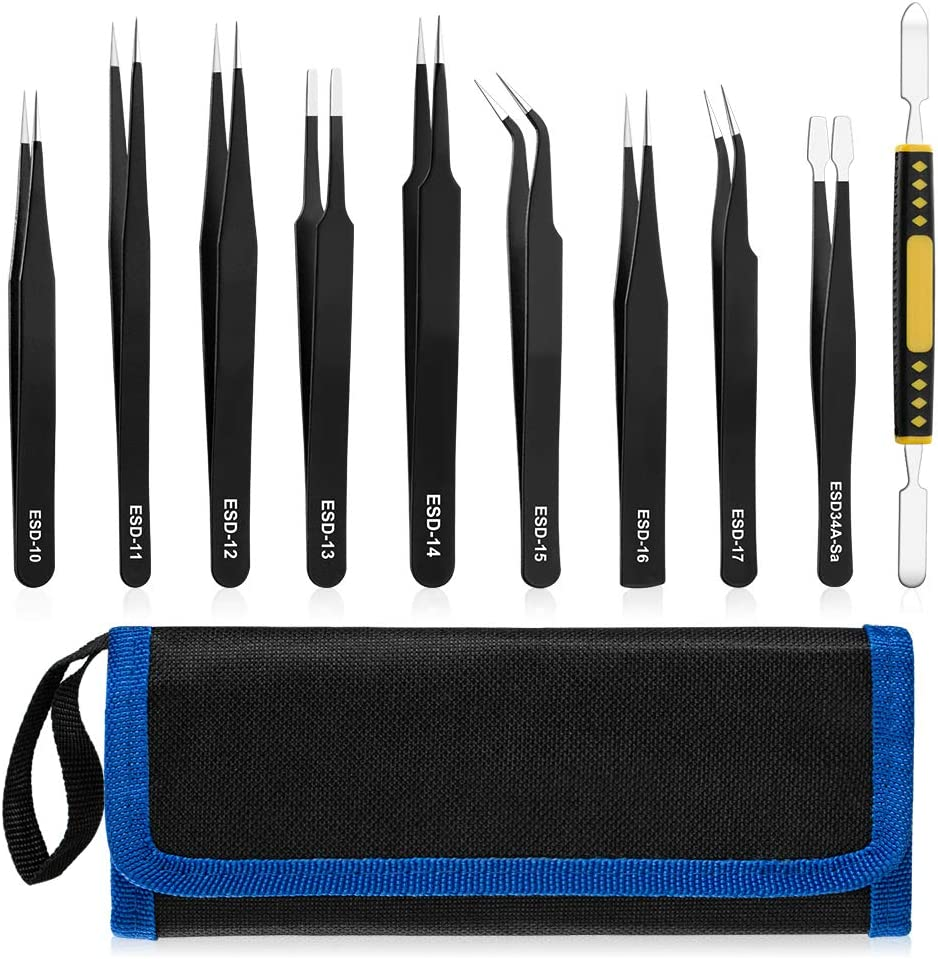 6PCS Anti-static Plastic Precision Tweezers Set 6PCS Anti-Static ...