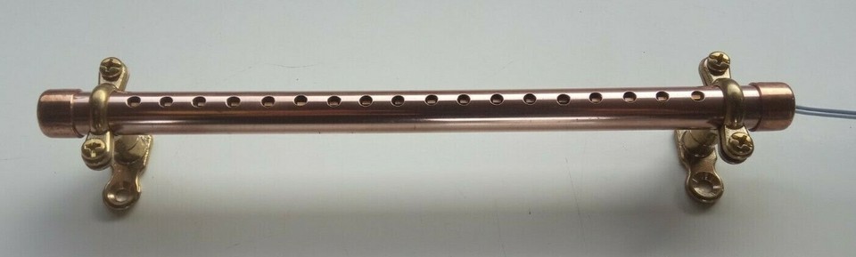 Copper pipe light led long 12V / Mains, with switch and brass mounting ...