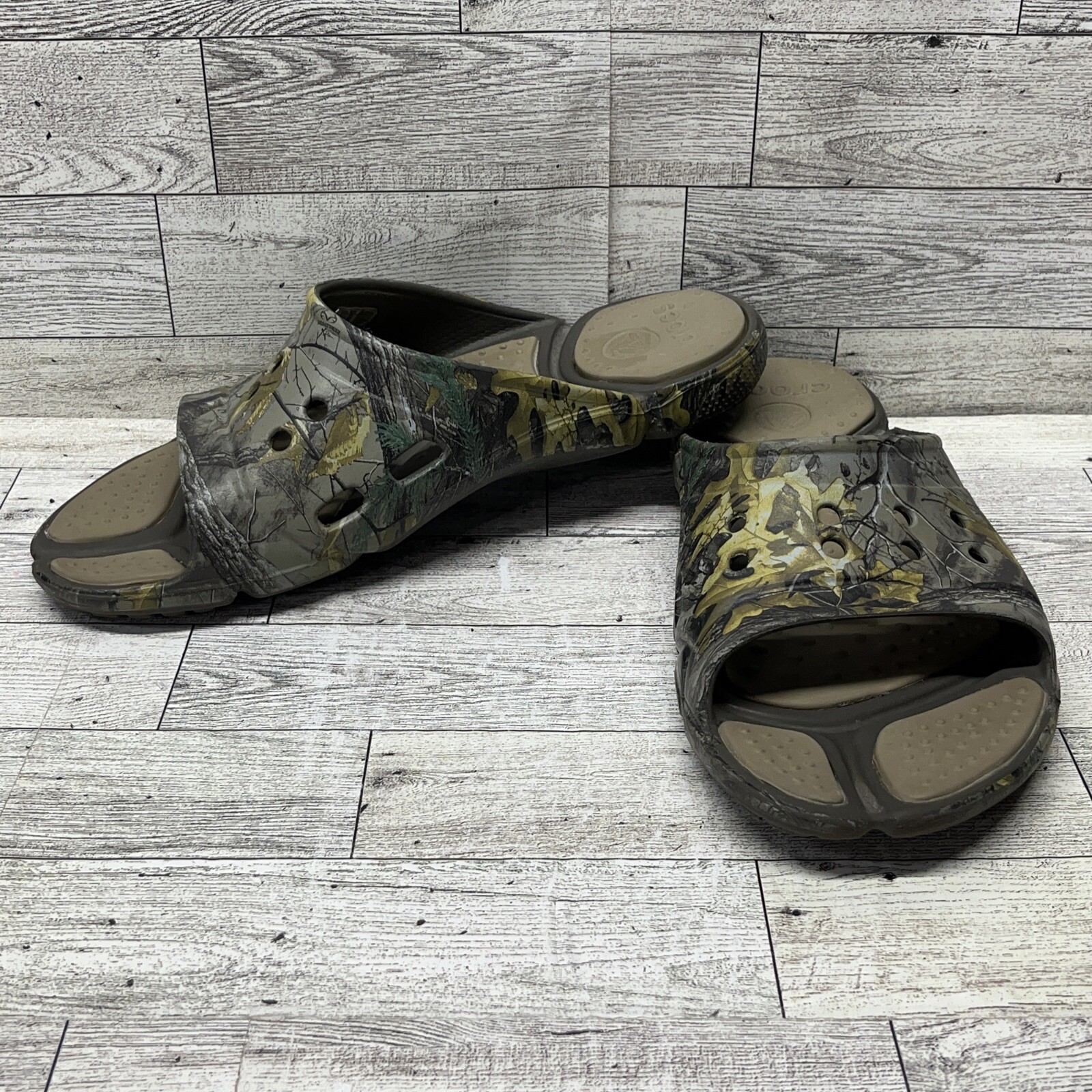 Crocs Camo Realtree Slide Sandals Men Size 8 Women Si… - Gem
