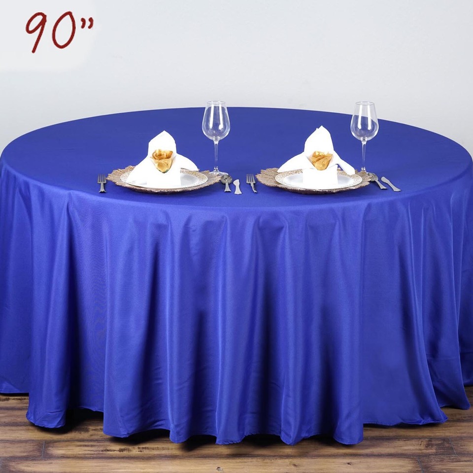 90" Round Tablecloth Table Cover Party Wedding Linen Colors | eBay