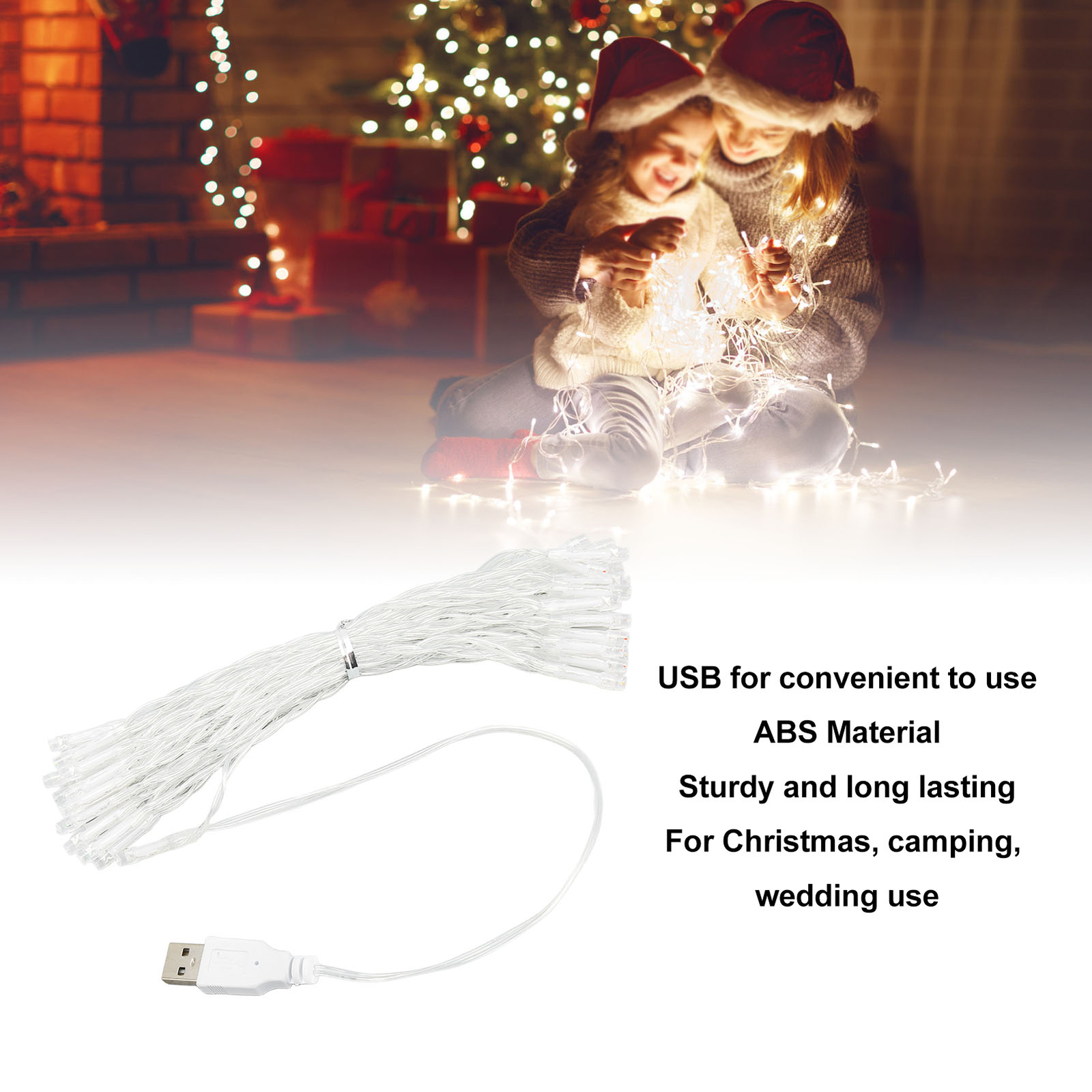 String 40 Mini Bulbs USB Decorations Christmas Tree Lights For Home 19 ...