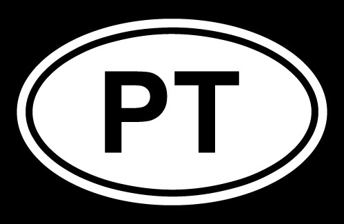 PT - PORTUGAL COUNTRY CODE OVAL WINDOW/BUMPER STICKER | eBay