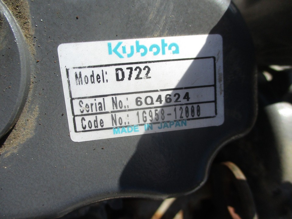 Used Kubota D722-ES04 3-Cyl Diesel Engine out of Generator, 13.2kw ...