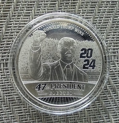 Trump 1 Oz .999 Silver Round Trump Wins 47 th President Elected 2024 | eBay