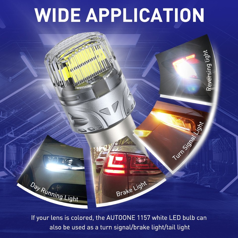 2PC 1157 LED Strobe Flashing Safety Brake Stop Tail Parking Light Bulb ...