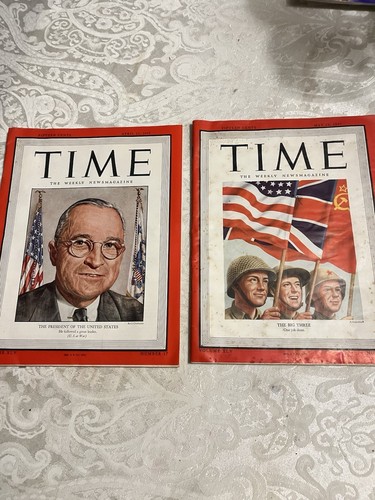 Time Magazines, April 23,1945, May 14, 1945, Jan. 4, 1960, Man of the ...