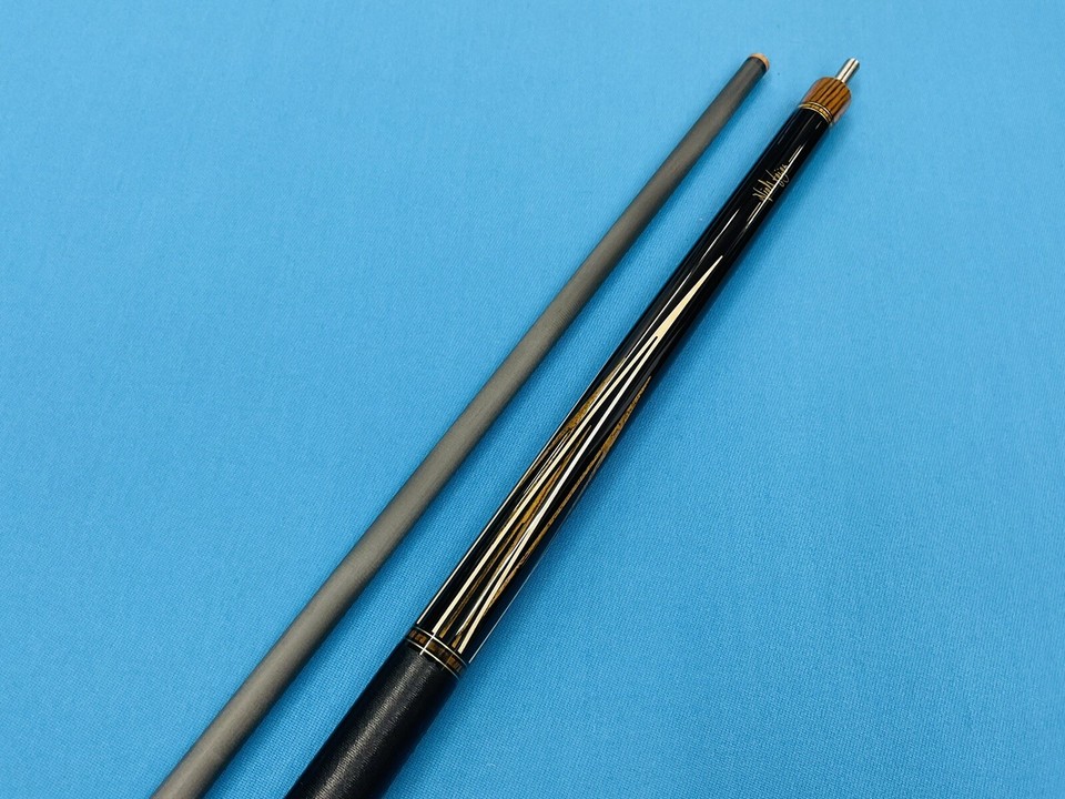 LONGONI POOL CUE FEIJEN FLAMES WITH LUNA NERA SHAFT ( LINEN WRAP ) #1 ...