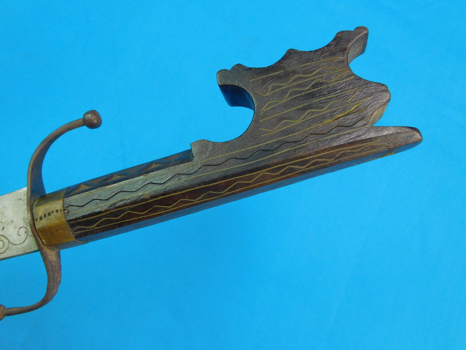 Antique Vintage Old North African Africa Nimcha Curved Sword & Scabbard ...