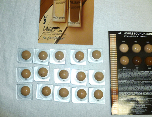 15 x YSL All Hours Foundation MN4 medium neutral shade 0.7 ml sample ...