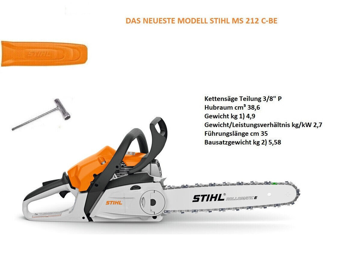 STIHL® NEUES MODELL MS 212 C-BE 2,4PS Kettensäge, 35 cm / 14 ", 3/8p ...
