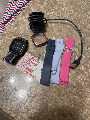 Fitbit Versa 2 Activity Tracker GRAY Smartwatch Smart Watch FB507 LARGE ...