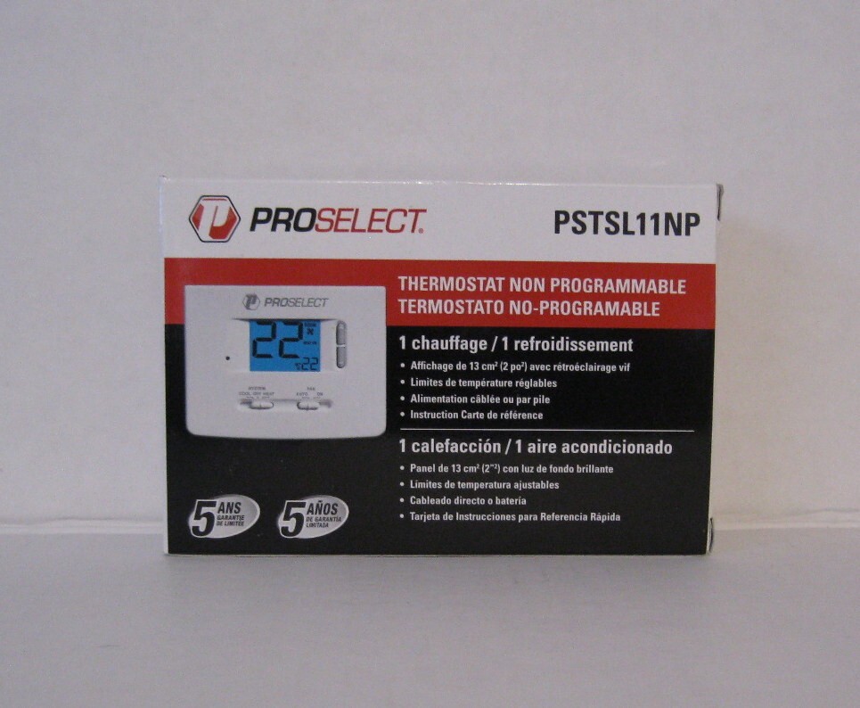 New ProSelect 1 Heat/1 Cool Stage Non Programmable Thermostat ...