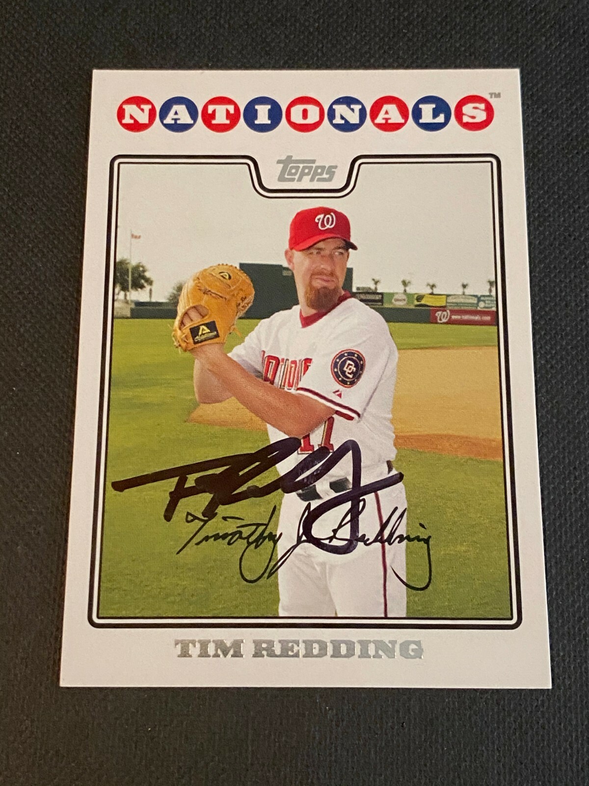 Tim Redding Signed 2008 Topps Card Auto Washington Nationals Autograph ...