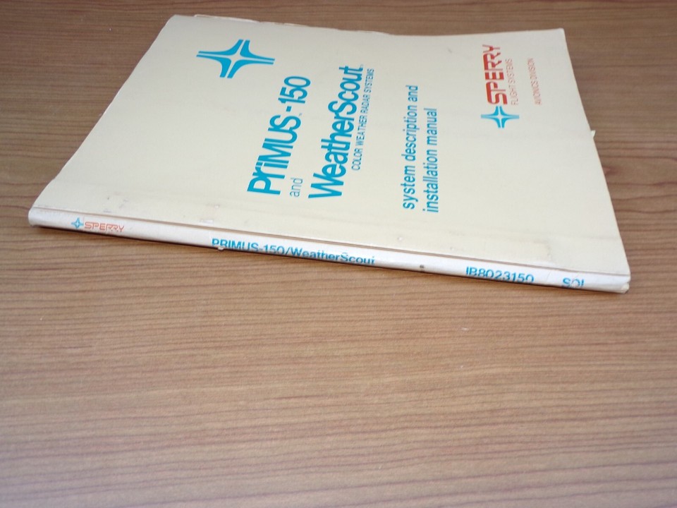Sperry Primus-150 And Weather Scout Color Weather Radar Manual | eBay