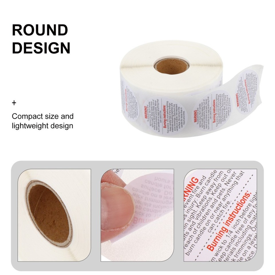 Candle Warning Sticker Practical Candle Round Label for DIY Candle ...