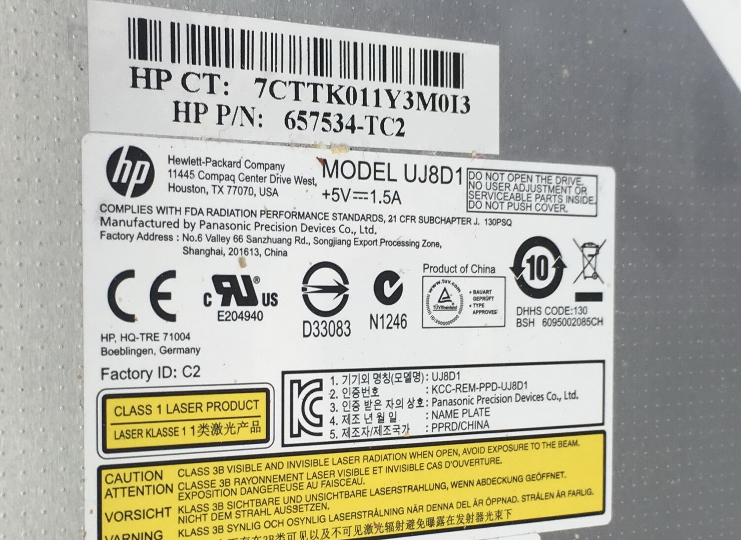 Genuine HP ENVY dv7-7000 Series Laptop CD/DVD-RW Optical Drive 657534 ...