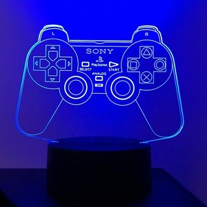 PLAY STATION CONSOLE GAMER PS4 3D Acrylic LED 7 Colour Night Light Lamp ...