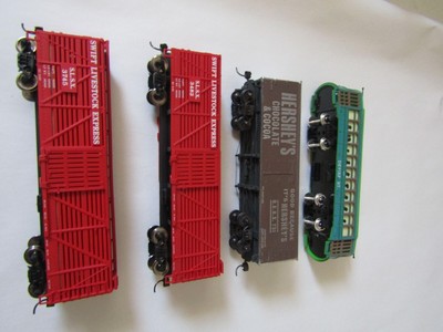 Lot 4 Roundhouse HO Train Hershey Old Time Swift Stock Box Car Trolley ...
