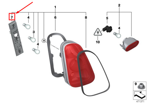 NEW MINI COOPER R50, R53 REAR TAIL LIGHT BULB SOCKET 63216916395 ...