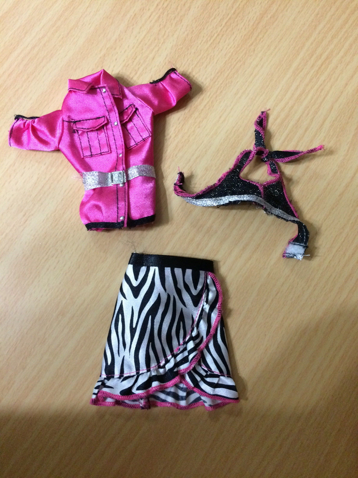 Barbie Doll Fashion Fever Pink Zebra Animal Print Ruffle Skirt Top ...