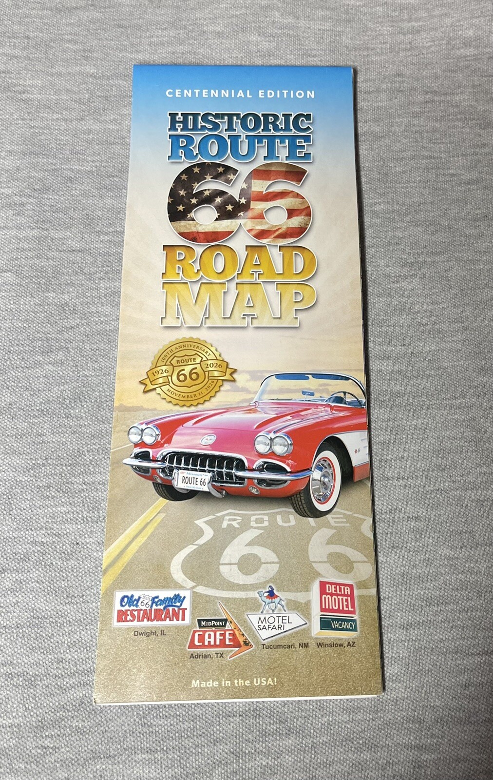 HISTORIC ROUTE 66 Travel Road MAP Chicago To LA 2024 100th ANNIVERSARY ...