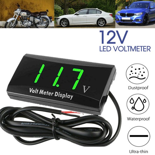 Battery Volt Meter Monitor LED Digital 12V Car Boat Voltage Marine ...