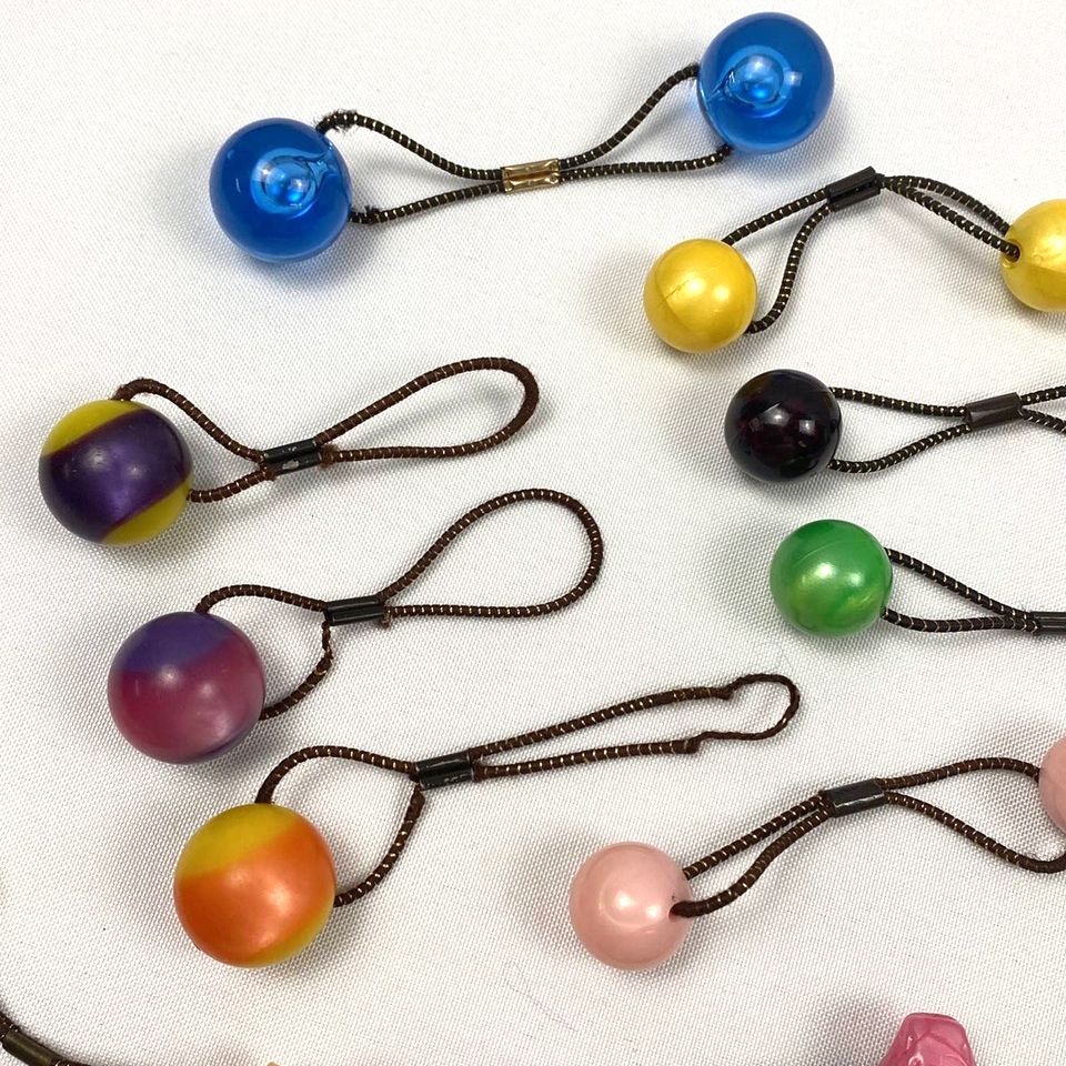 Vintage 1970s Lucite/Plastic Knocker Balls Hair Tie-backs Lot of 22 ...