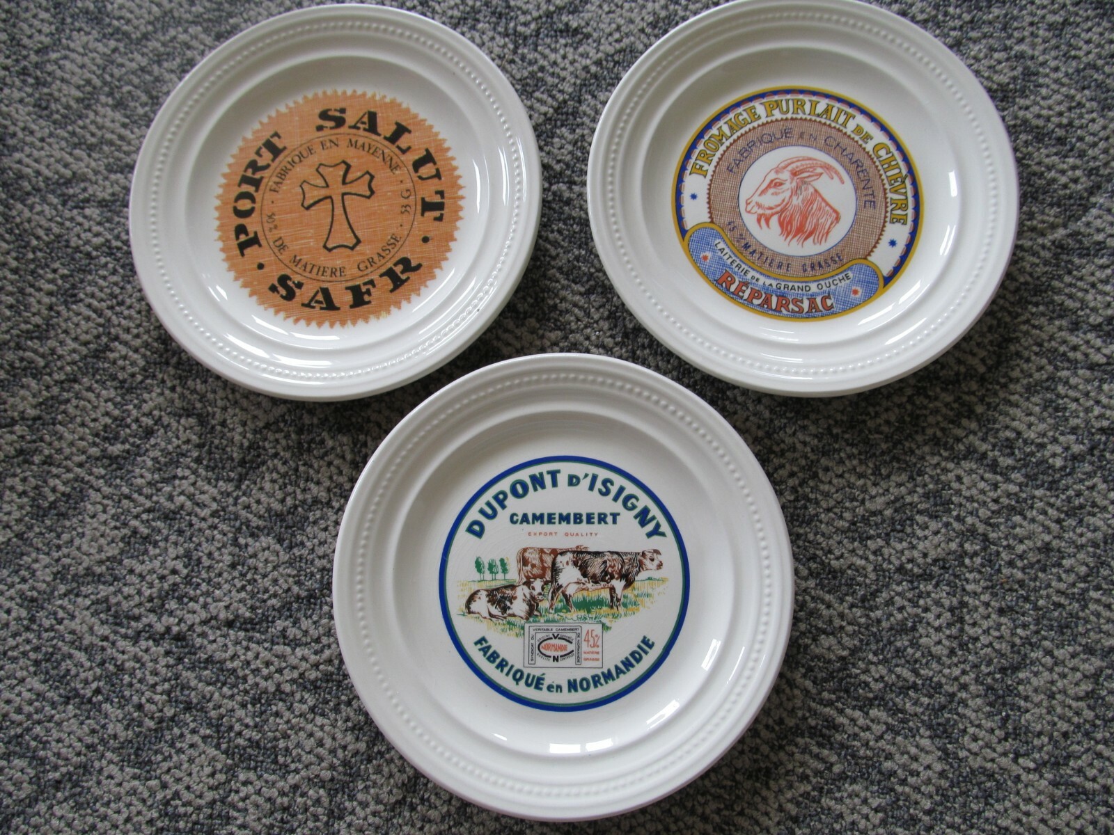 Fromages de France Cheese Plate Set-3 Faience De St. Amand France | eBay